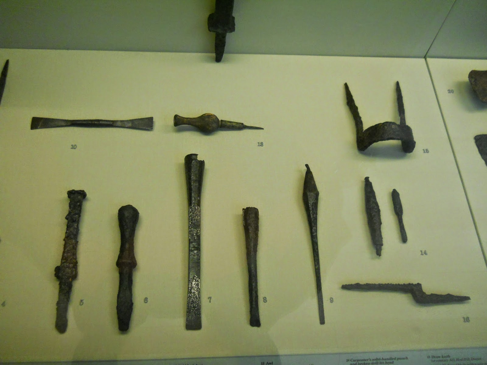 Woodcarving and woodworking tools seen at the British Museum; from the ...