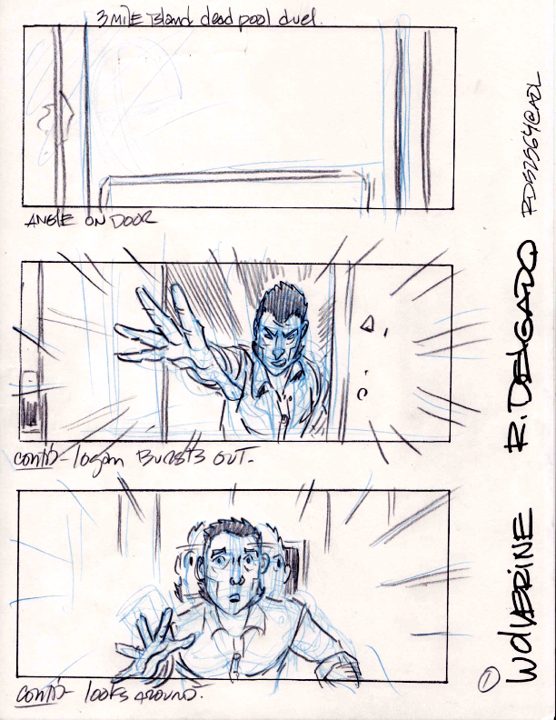 Ricardo Delgado's blog: Wolverine/Deadpool storyboard part 1