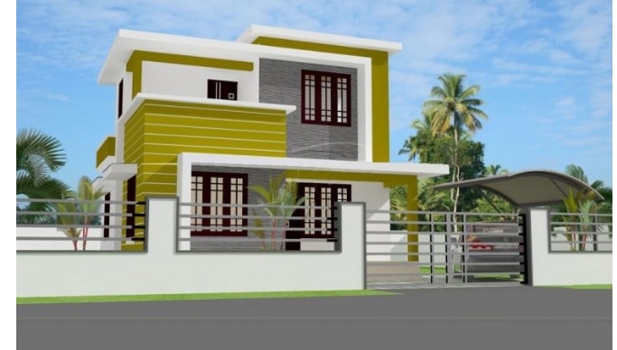 Cost Effective 3 Bedroom Small Plot Home Design with Home Plan - Kerala ...