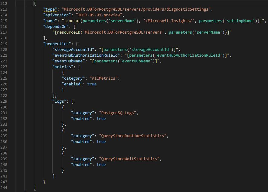 Deploy Azure Database for PostgreSQL using ARM template