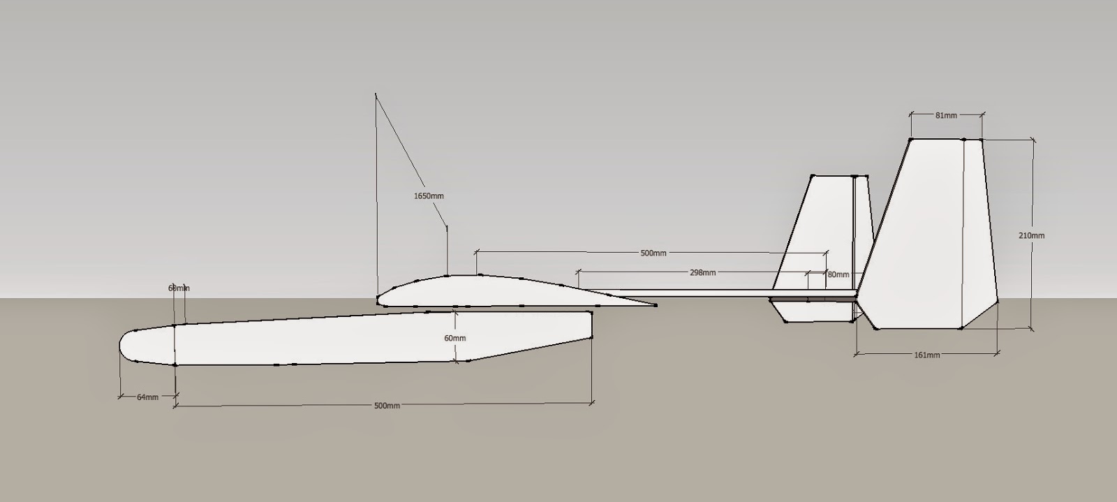 Newton Airlines: 1.65m (65") Twin Boom pusher
