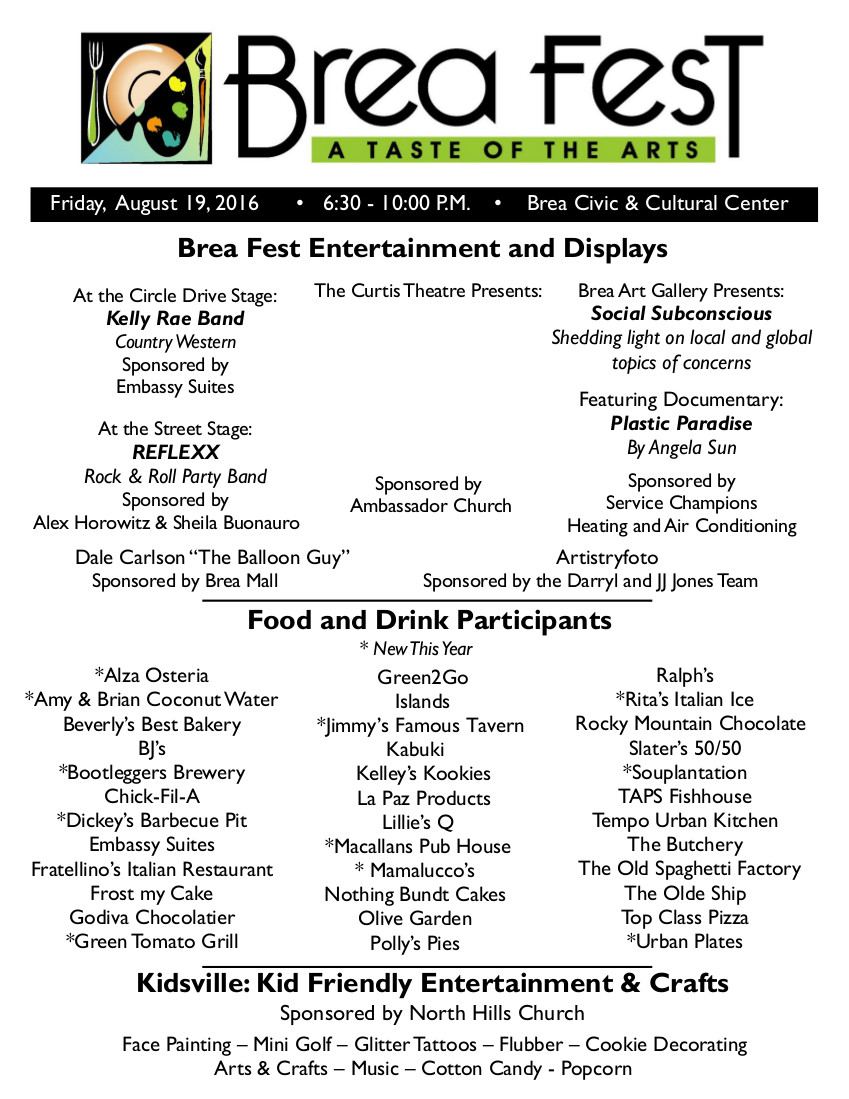 BassCliff's Gigs: Brea Fest, 8/19/16