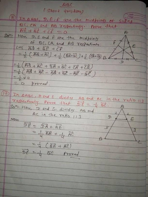 Class 10 Optional Math Vector(all proofs) & Important questions ...
