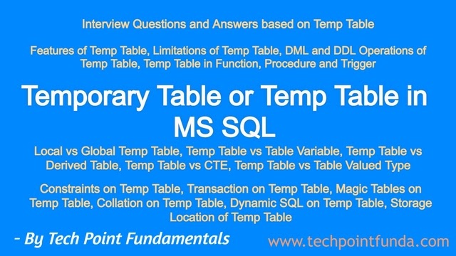 SQL Temporary Table Interview Questions And Answers Tech Point Fundamentals sql-temporary-table-interview-questions-and-answers-tech-point-fundamentals