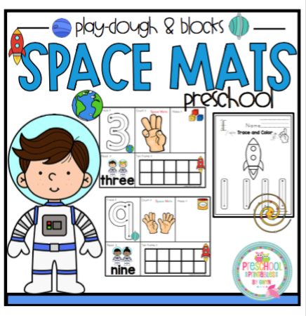 Space Play Dough and Block Mats ~ Preschool Printables