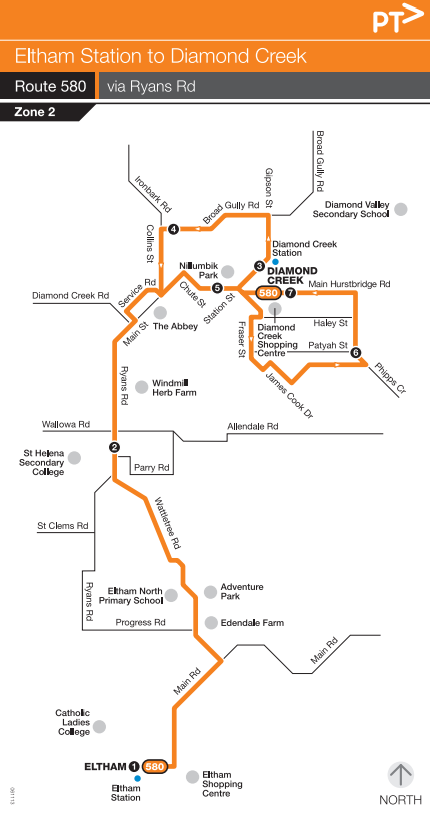Melbourne on Transit: Timetable Tuesday #48: Route 580 - The seven day ...