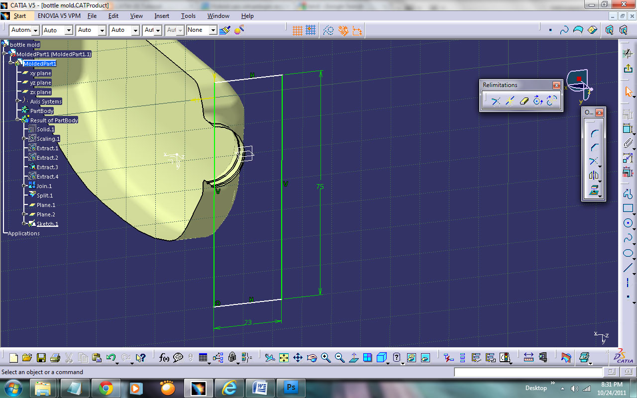 CATIA V5 Bottle Mold Design - CATIA V5 Tutorial