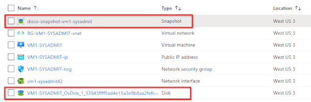 Azure: VM Crear y restaurar snapshot | SYSADMIT