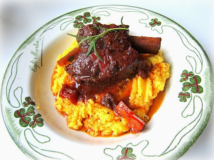 Barolo Braised Short Ribs on Polenta