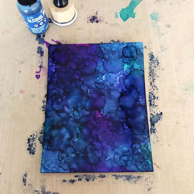 carly tee: galaxy backgrounds with alcohol inks