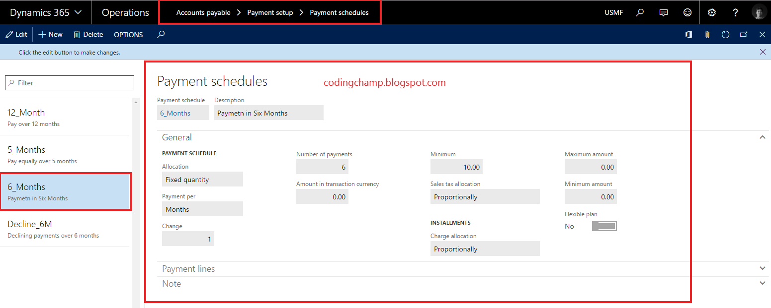 Coding Champ: Payment Schedule In Dynamics 365 For Operations