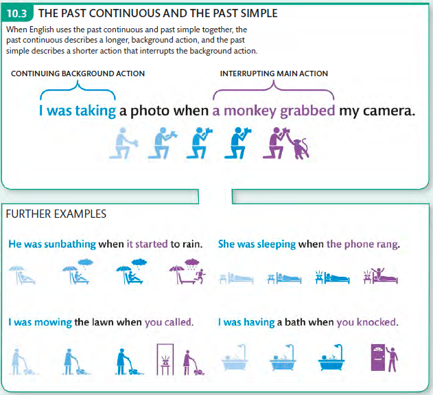 Past progressive continuous