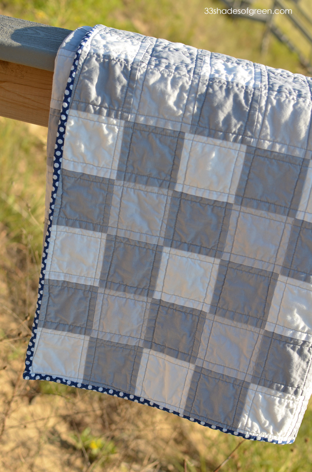 33 Shades of Green: Grey & White Gingham Baby Quilt