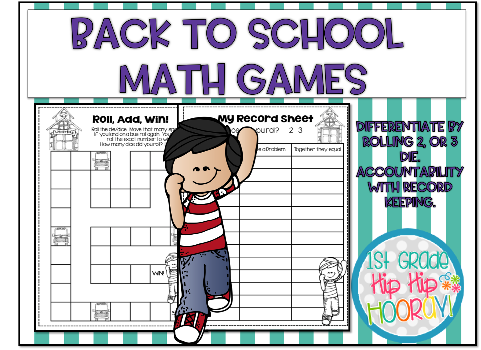 1st Grade Hip Hip Hooray!: Back to School Word Work, Writing, and Math ...