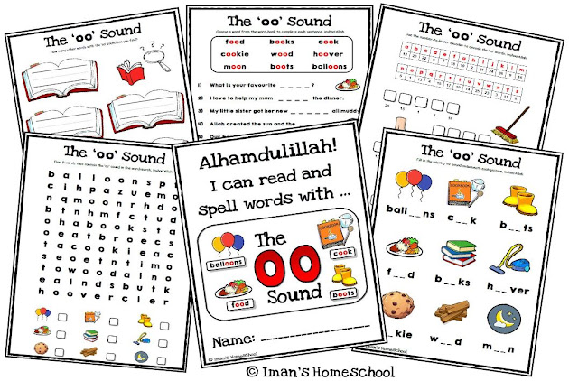 Iman's Homeschool ~ The Curriculum: The oo sound ~ Worksheets