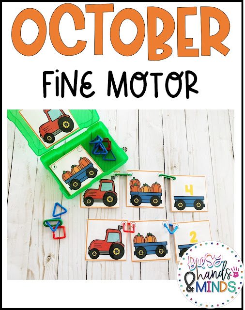 October Fine Motor Task Boxes for Preschool | Busy Hands and Minds