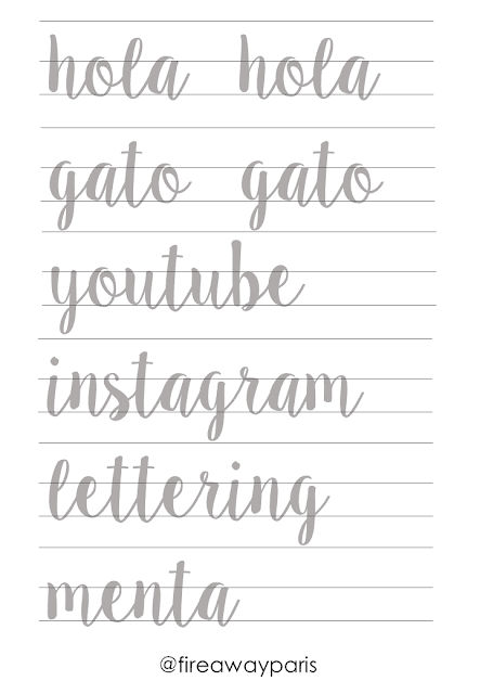 PLANTILLA PARA PRACTICAR LETTERING - Fire Away Paris