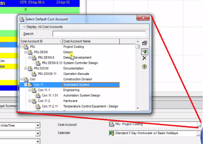 Primavera P6 Tutorial : Chapter 3.3 : Cost Accounts and Expenses