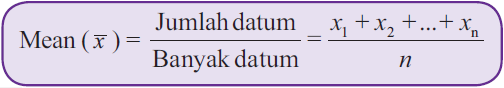 untuk jumlah datum biasanya ditulis dengan lambang ∑ dibaca sigma maka ...