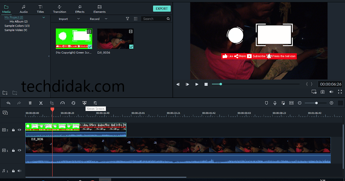 Cara Menggunakan atau Memasang Green Screen di Filmora 9