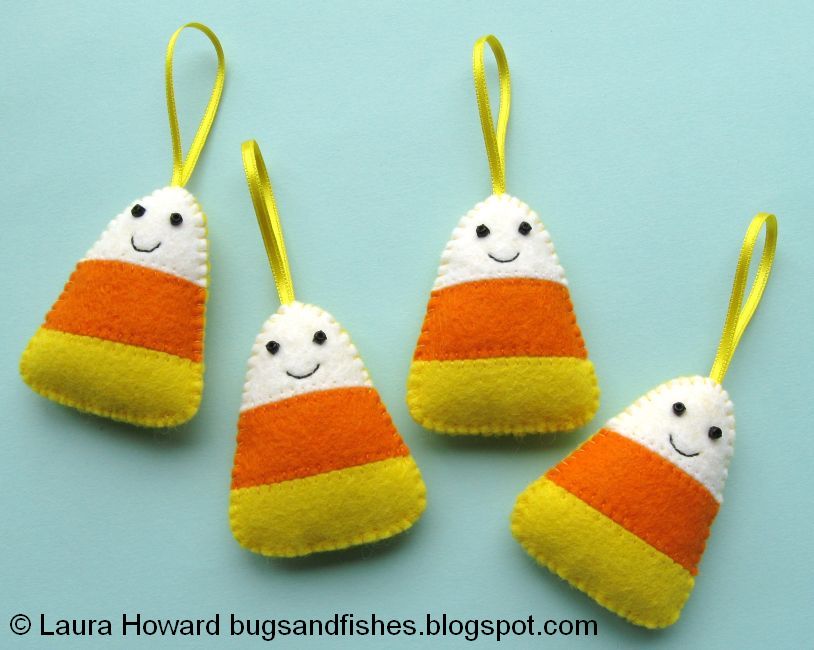 Bugs and Fishes by Lupin: How To: Felt Candy Corn Ornaments