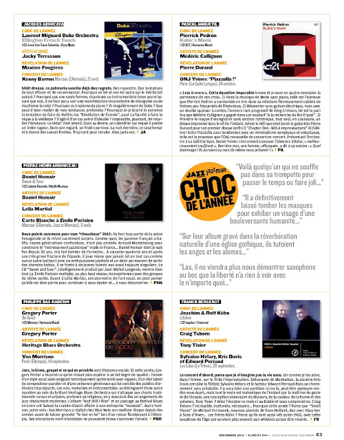 JAZZ Recordings: Jazz Magazine, Mejores discos año 2012-CHOC