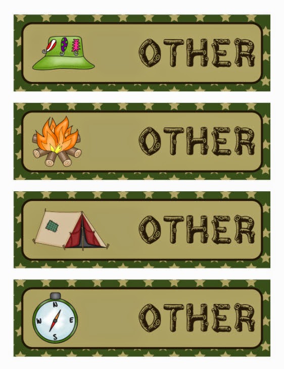 Tearless Teaching: Schedule Cards Camping Theme