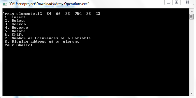 Programming in C: Basic Array Operations Programming in C: Basic Array Operations