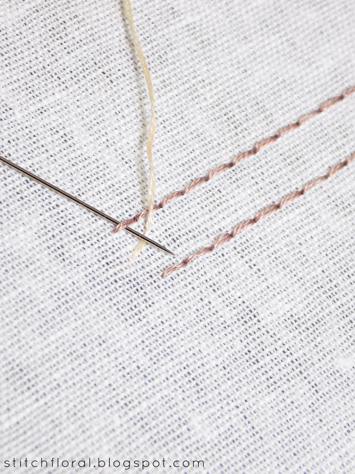 How to work interlaced back stitch - Stitch Floral