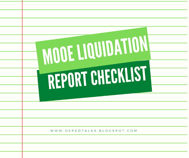 MOOE Liquidation Report Checklist ~ DEPED TALKS AND DOWNLOADS