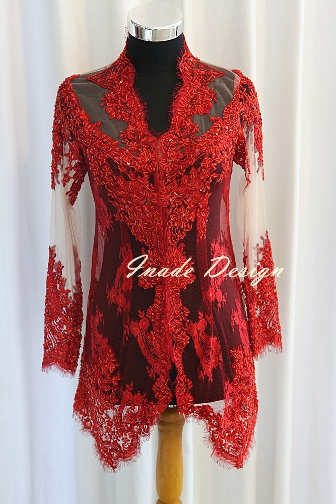 INADE DESIGN: Cherry Red Kebaya (Kebaya Midodareni Merah)