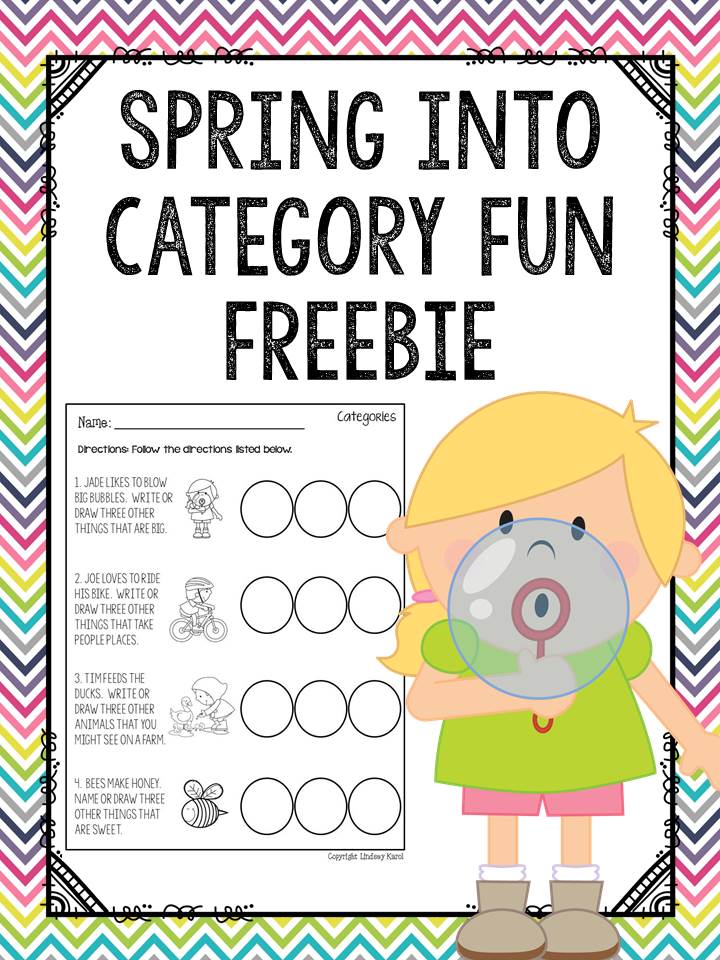 Word Nerd Speech Teach: Spring into Category Fun FREEBIE