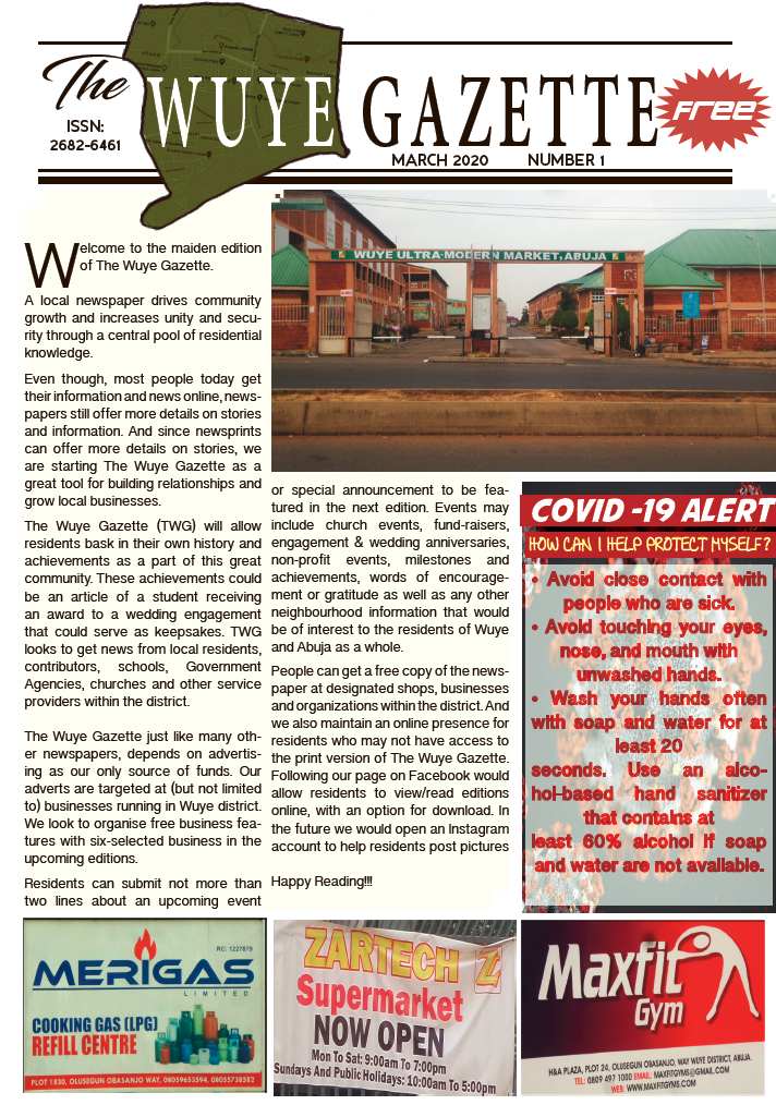 The Wuye Gazette: TWG Monthly Release