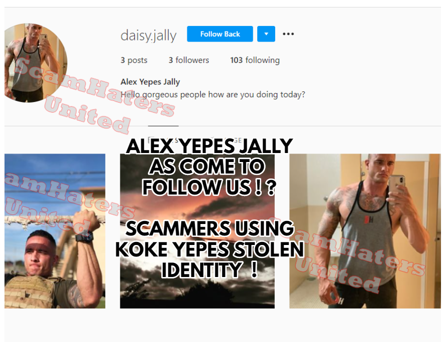 ScamHaters United .. Visit us also on Facebook and Instagram : ALEX YEPES JALLY @daisy.jally AS ...