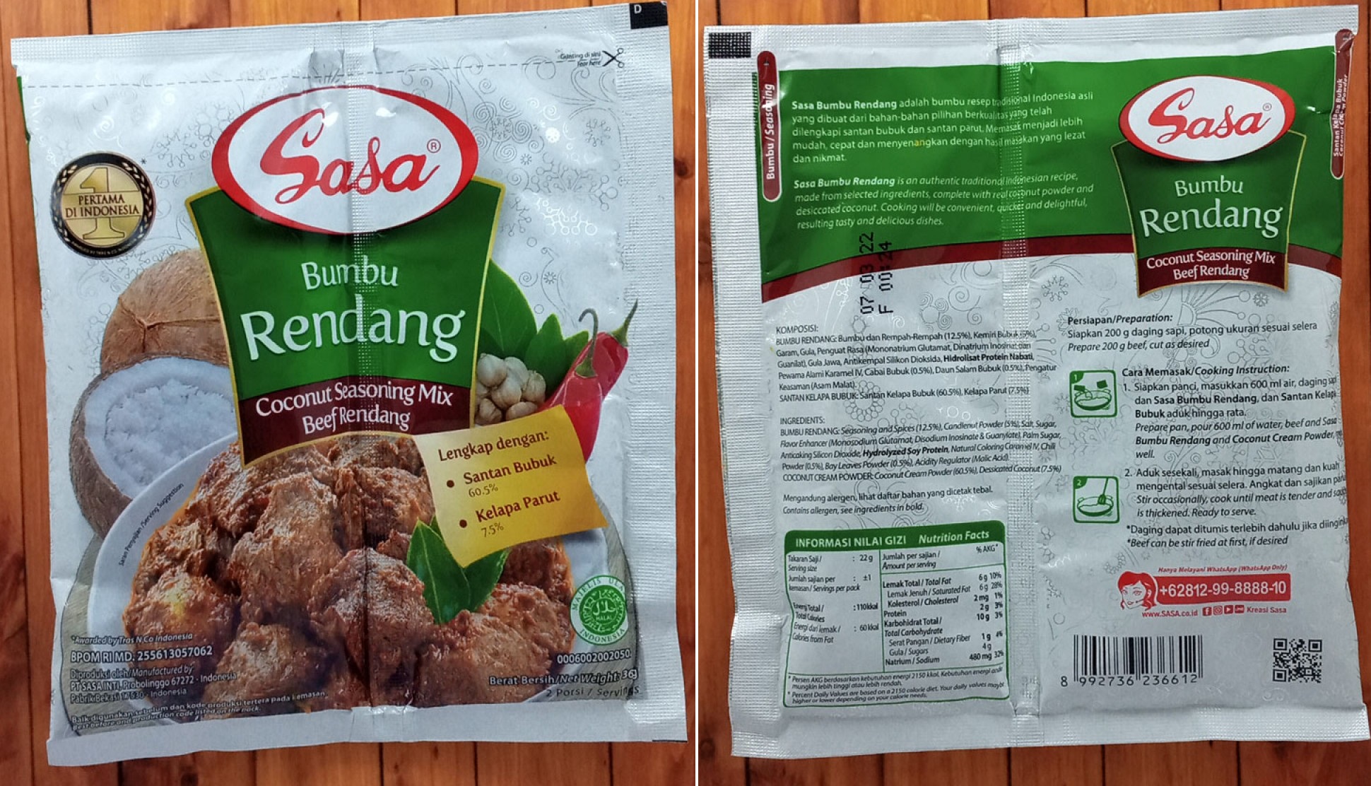SASA BUMBU RENDANG Lengkap dengan Santan Bubuk dan Kelapa Parut ...