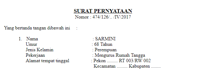 Surat Keterangan Listrik - Contoh Surat