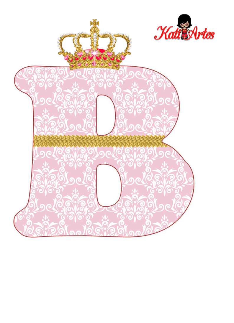 Abecedario Rosa con Corona. Pink Alphabet with Crown. - Oh my Alfabetos!