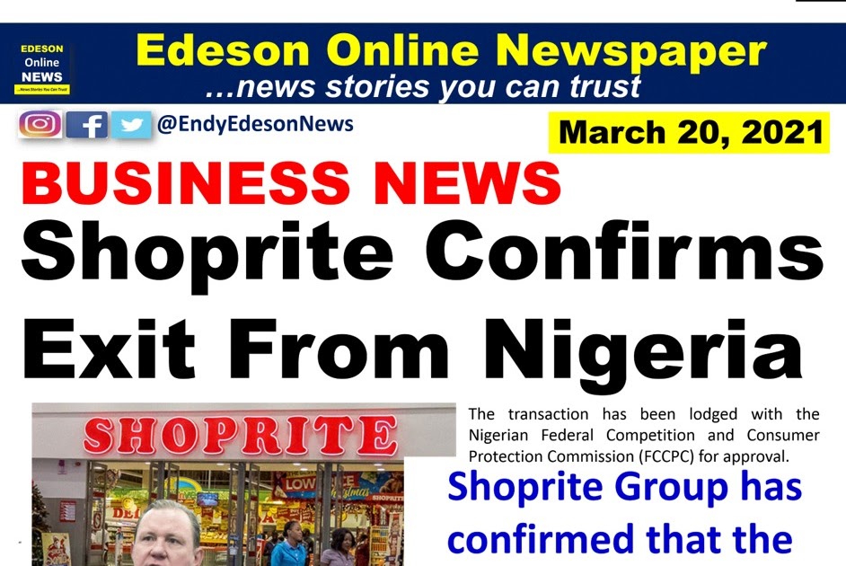 Edeson Online Newspaper Shoprite Confirms Exit From Nigeria