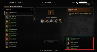 THE WITCHER 3 : ARMOR DYE FORMULA, LOKASI & CARA MENDAPATKANNYA ...