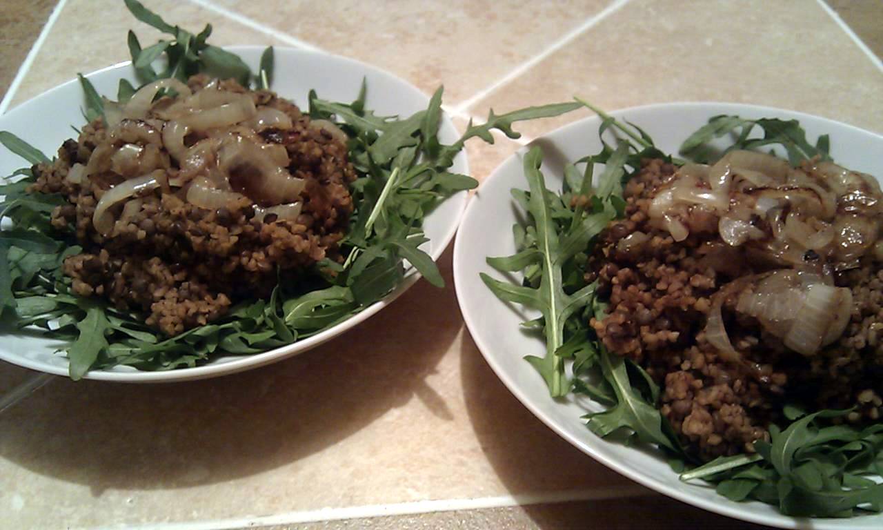 Good Food Etc.: Imjadara (Lentils and Bulgur Wheat)