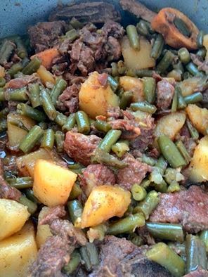 In en om die huis: String bean ( green bean ) Stew with Lamb