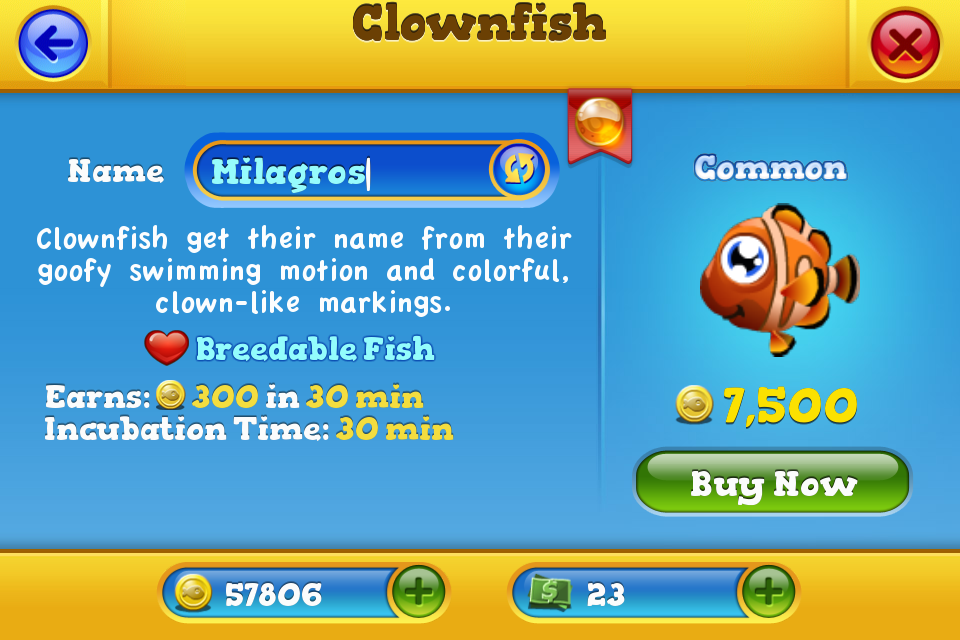 Pocket Fishdom Wiki: Fishipedia - Clownfish