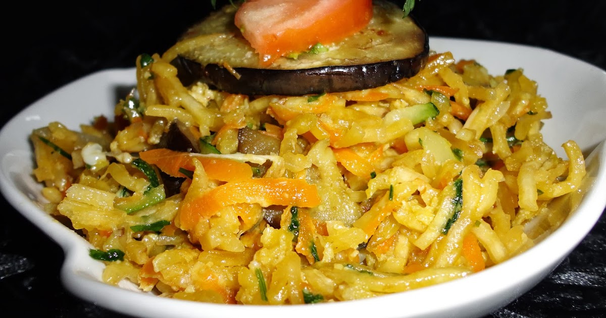 Receitas daqui e dali: Brás de courgette e beringela