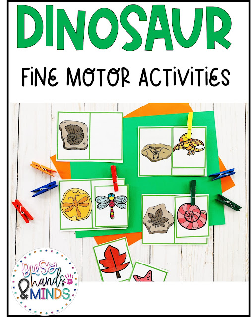 Dinosaur Fine Motor Task Boxes for Preschool | Busy Hands and Minds
