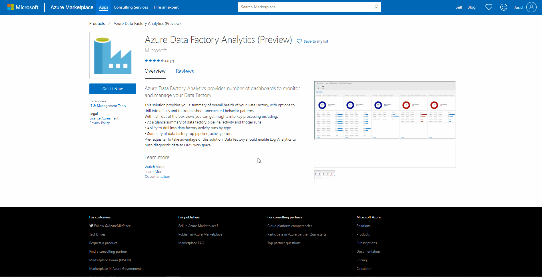 Microsoft BI Tools: Analyze Azure Data Factory logs - part 1: setup