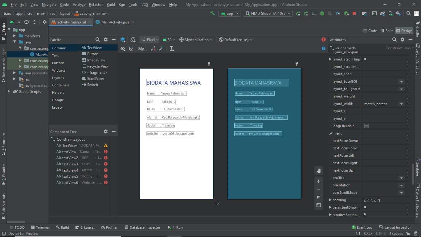 PENGENALAN IDE ANDROID STUDIO DAN MEMBUAT PROJECT APLIKASI BIODATA ...