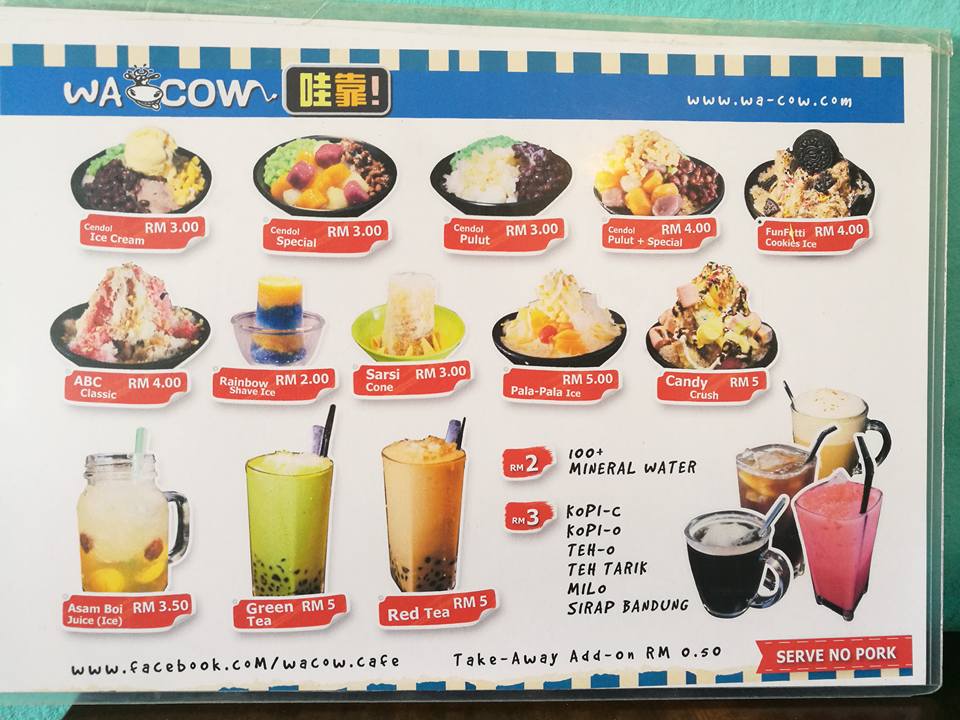 Wa Cow Cafe Menu 哇靠 at Senadin Miri New Township - Miri Food Sharing