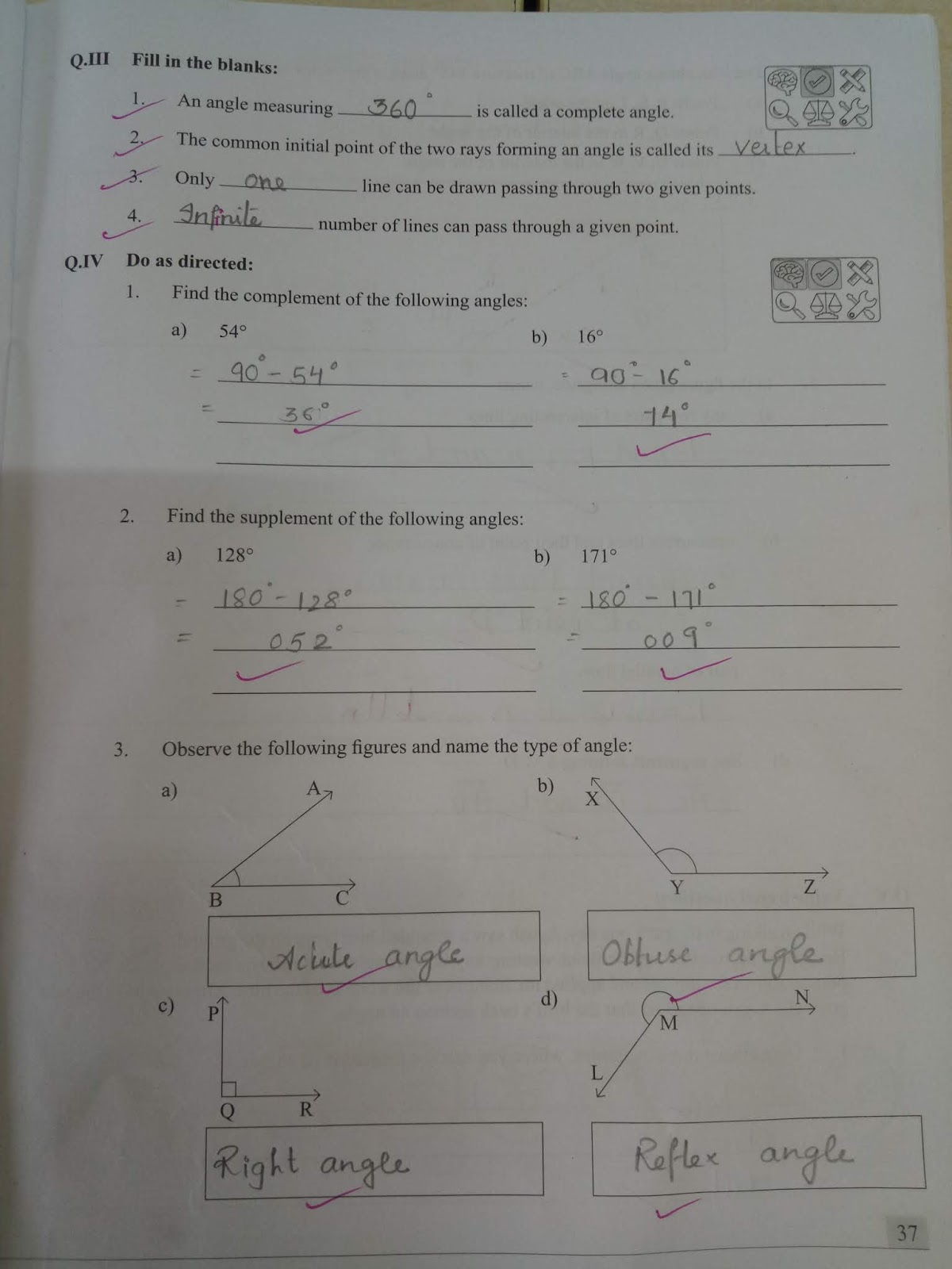 Math ch-Basic Geometrical Ideas workbook