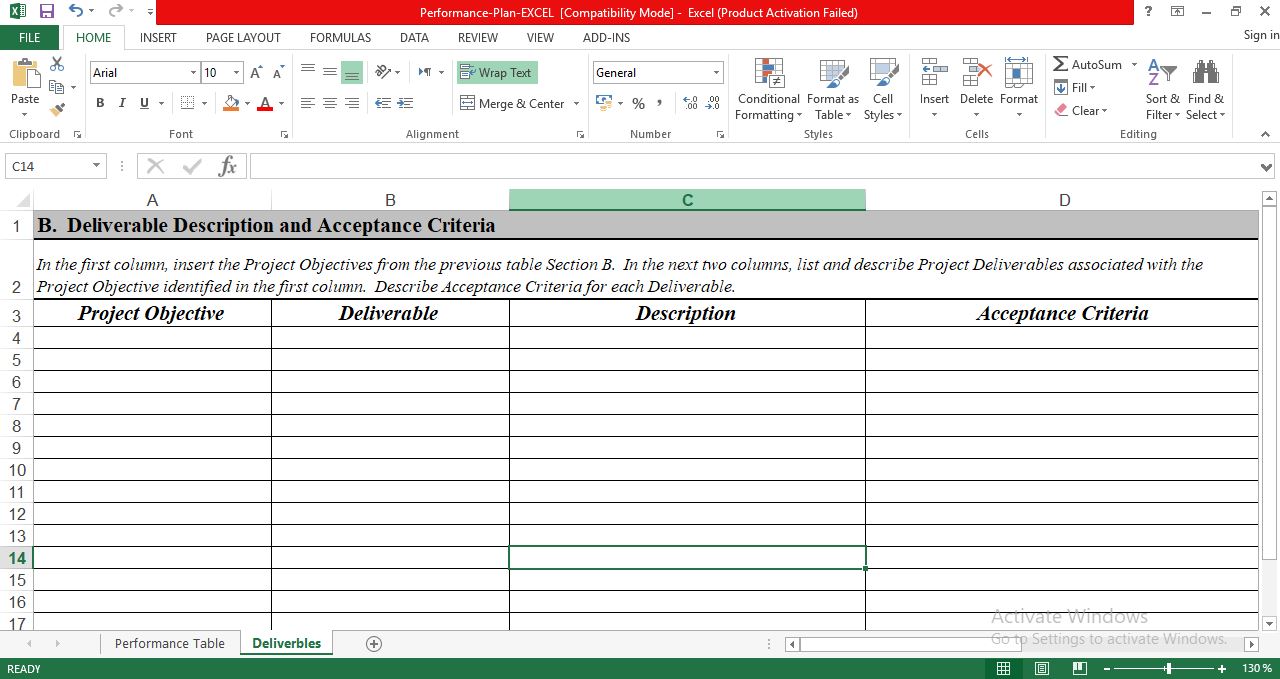 Performance Management Plan Template