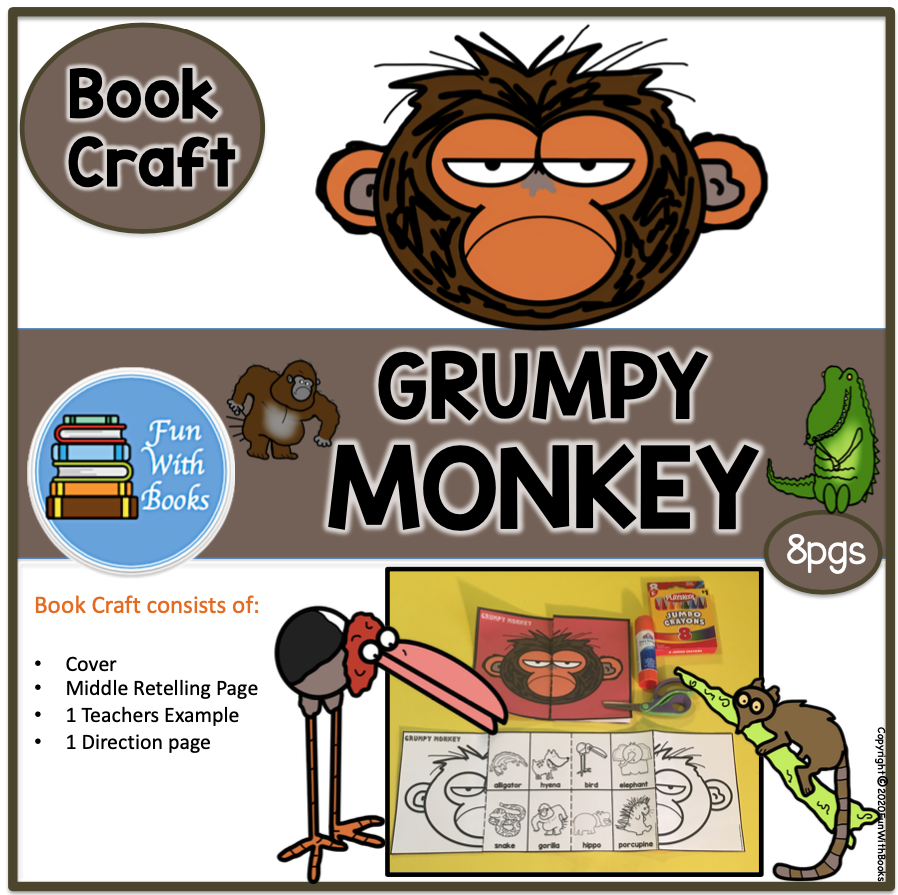 GRUMPY MONKEY BOOK CRAFT ~ Book Units by Lynn